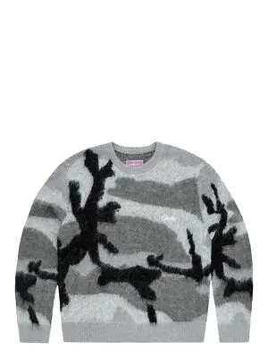 CORTEIZ Mohair Knit Camo Sweater - Grey