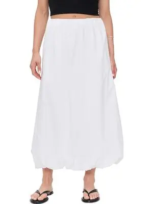 Enza Costa Poplin Bubble Skirt - White