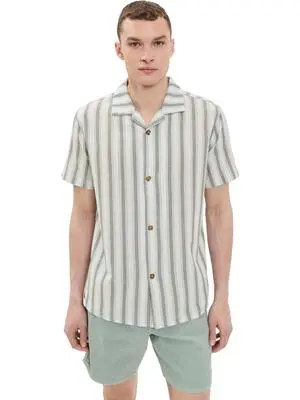 RHYTHM Vacation Stripe Shirt Fern
