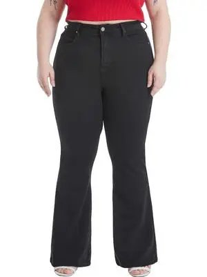 BAYEAS High-waist Flare Jeans - Solid Black