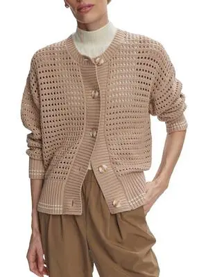 Varley Open Stitch Cotton Cardigan - Light Taupe