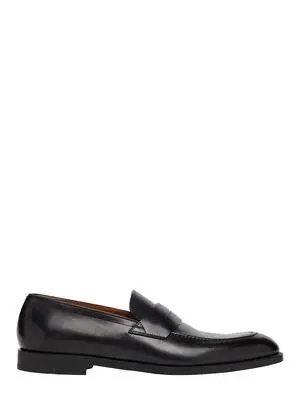 Zegna Calfskin Penny Loafers - Black