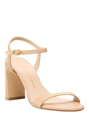 STUART WEITZMAN Babette 85 Ankle Strap Sandal - Adobe