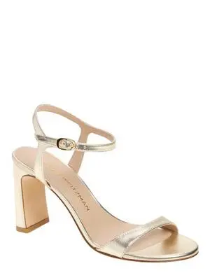 STUART WEITZMAN Babette 85 Ankle Strap Sandal - Light Liquid Gold Metallic Smu