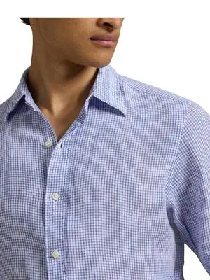 Polo Ralph Lauren Apos;s Classic-fit Checked Linen Sport Shirt - Blue Multi