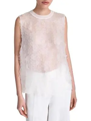 TWP Semi-sheer Paillette Tank Top - Clear