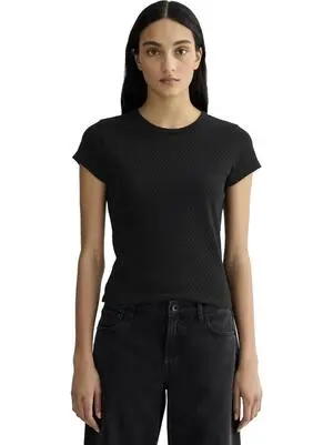 Everlane Pointelle Short-sleeve T-shirt - Black
