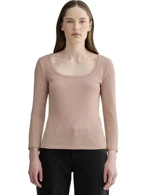 Everlane Pointelle Scoop-neck Top - Rose Smoke
