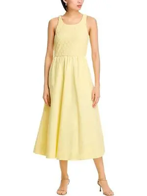 Bardot Bryony Lace Poplin Midi Dress - Canary Yellow