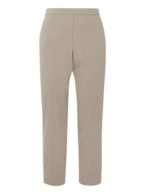 Theory Stretch Organic Linen-blend Straight-leg Trousers - Brown