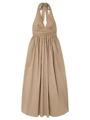 Matteau Gathered Halterneck Maxi Dress - Neutrals