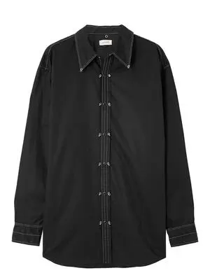 LEMAIRE Embellished Cotton Shirt - Black