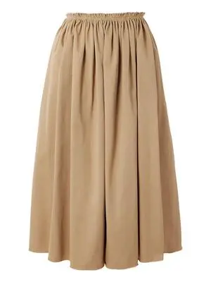 Gabriela Hearst Chiara Cotton-twill Midi Skirt - Brown