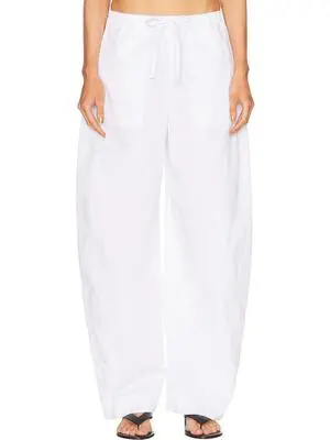EAVES Lana Barrel Leg Pant - White