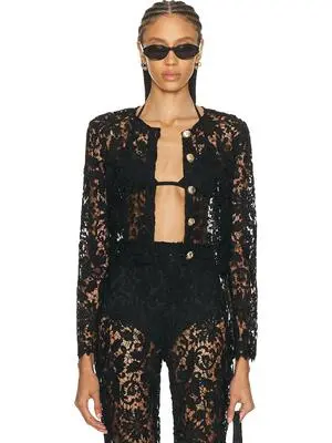 LA PORTE Coco Lace Cardigan - Black
