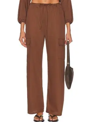 LESET Yoko Drawstring Pant - Chocolate