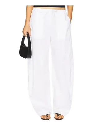 EAVES Lana Barrel Leg Pant - White
