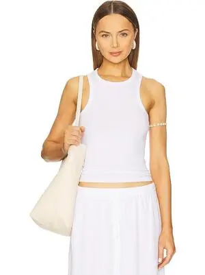 BOBI High Neck Racer Tank - White