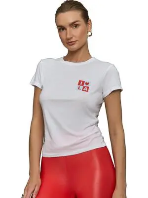 Carbon38 I Love La Ruched Tee - White