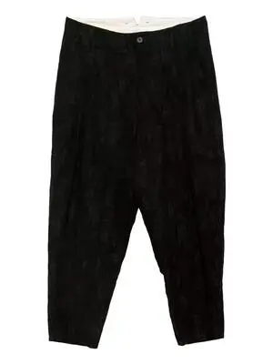 CALMLENCE Triple Pleated Tapered Trousers - Black