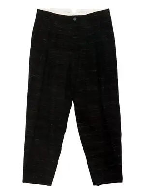 CALMLENCE Triple Pleated Tapered Trousers - Black