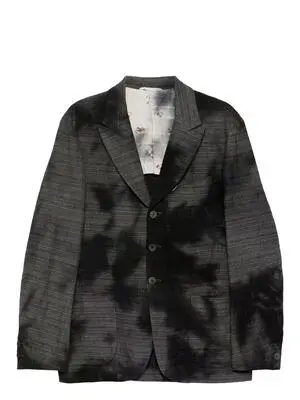 CALMLENCE Peaked Lapel Sack Blazer - Black