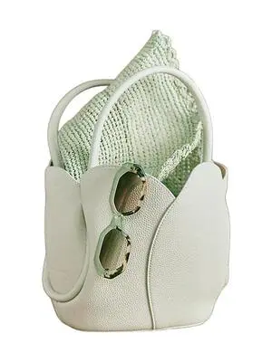 MELIE BIANCO Tulip Top-Handle Crossbody Tote Beige