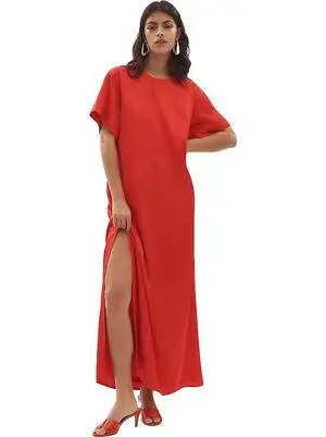 Bhldn Column Maxi Dress - Cherry Tomato