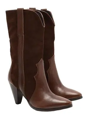 Free People Fp Collection Feather Heel Boots - Chocolate Suede/leather