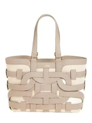 Sam Edelman Small Bay Leather Tote - Light Taupe