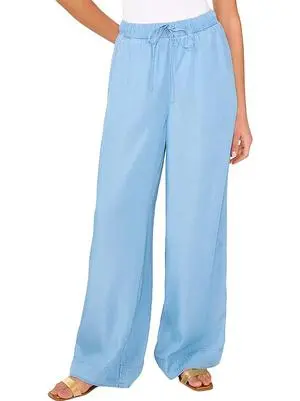 Vince Camuto Drawstring Wide-leg Tencel Pants - Indigo