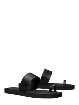 Tory Burch Toe Ring Flip Flop Sandals - Perfect Black
