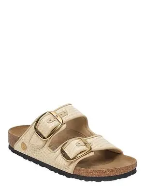 BIRKENSTOCK Arizona Big Buckle Raffia Sandals - Beige