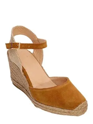 FOREVER & ALWAYS SHOES Sinta Platform Espadrille Sandals - Light Brown Leather