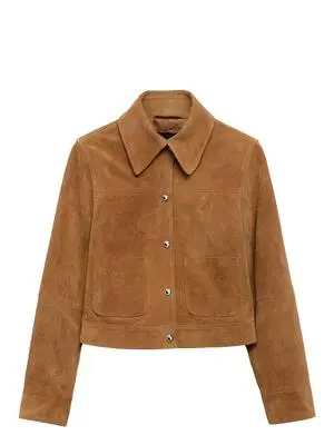 MANGO MANGO Patch Pocket Suede Jacket