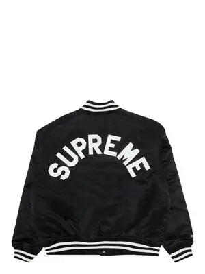 Supreme Supreme X Mitchell & Ness Satin Varsity Jacket Black