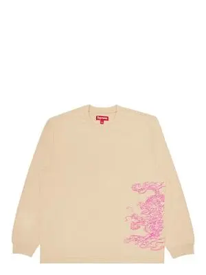 Supreme Dragon Embroidered Long-sleeve Top 'khaki - Tan