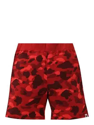 A BATHING APE Color Camo Sweat Shorts - Red