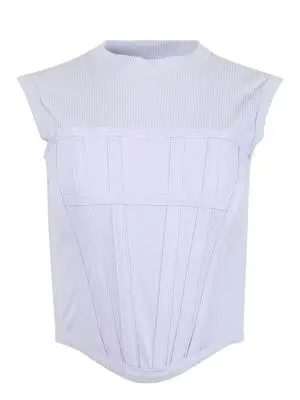 DION LEE Jersey Rib Corset Tank - Purple