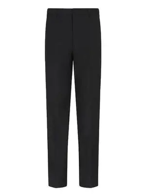 Emporio Armani Wool Poplin Chinos - Black