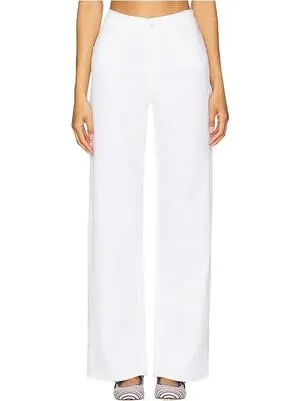 MOTHER The Spinner Zip Sneak Jeans - White