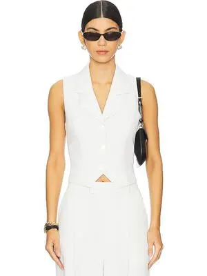 L'academie Carinne Crepe Vest Top - Ivory