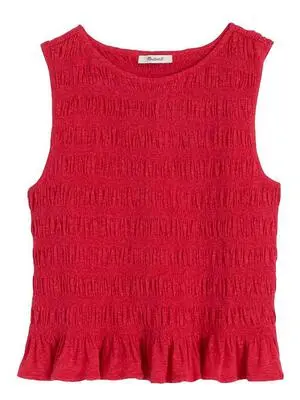 Madewell Smocked Tank Top Watermelon