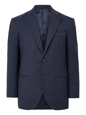 J. MUESER Waverly Slim-fit Wool-fresco Suit Jacket - Blue