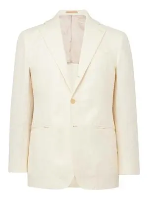 J. MUESER Waverly Slim-fit Linen Suit Jacket - Neutrals