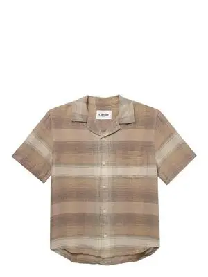 CORRIDOR Asheville Convertible-collar Checked Shirt - Brown