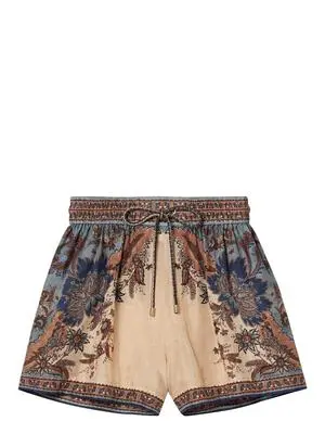 ZIMMERMANN Ascension Printed Silk Shorts