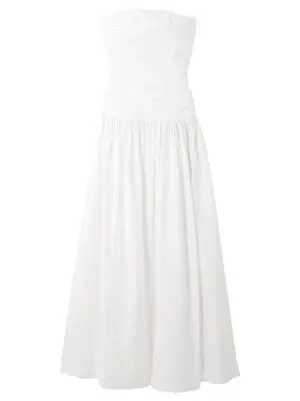 MATTEAU Strapless Organic Cotton-Poplin Maxi Dress
