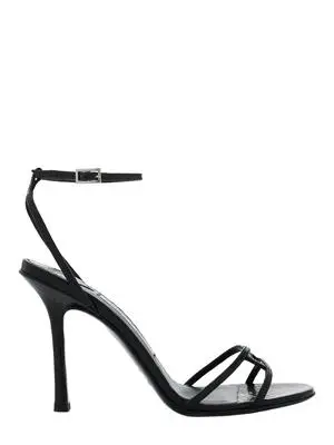 JIMMY CHOO 1998 Leo Leather Sandals Black