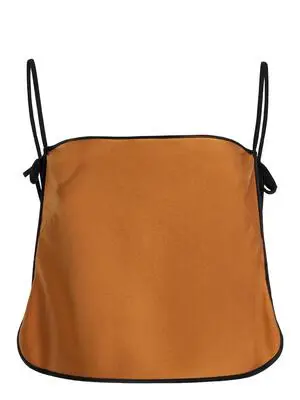 TEMILY Stretch-satin Camisole Top - Brown